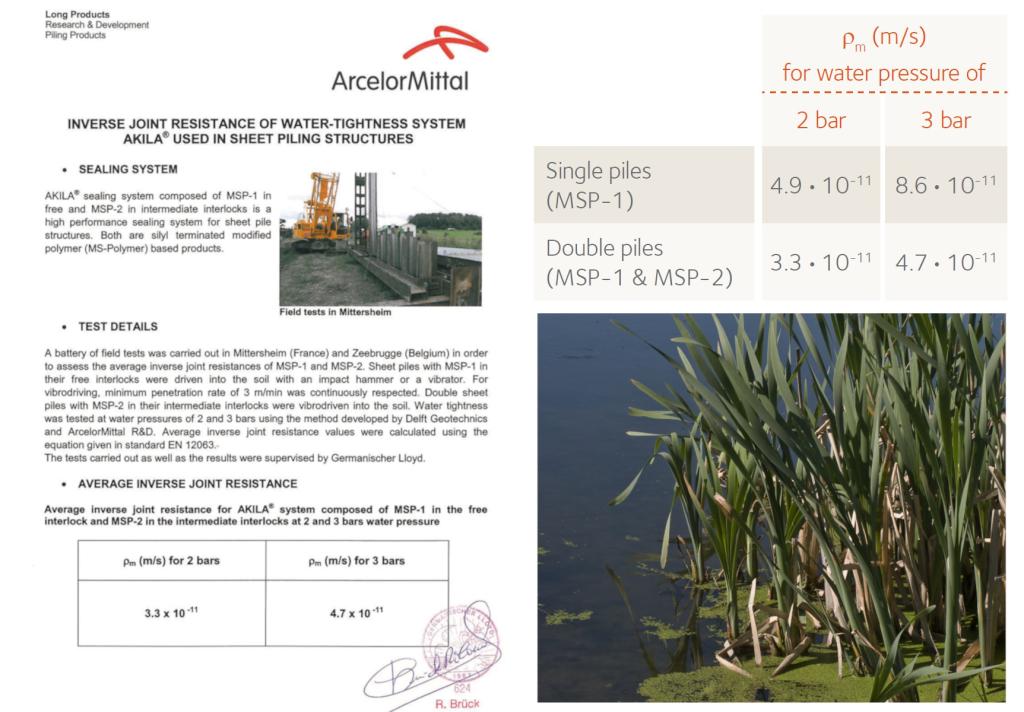 Akila Sealing System Arcelormittal Sheet Piling